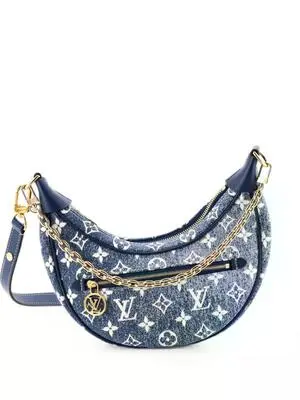 LOUIS VUITTON Loop Handbag Monogram Jacquard Denim Hobo Bag - Blue