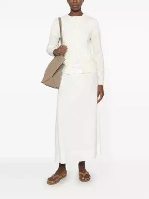 Eric Bompard Cashmere Crew-neck Cardigan - Neutrals