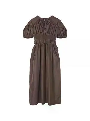 Cecilie Bahnsen Midi Gathered Puff-sleeve Dress