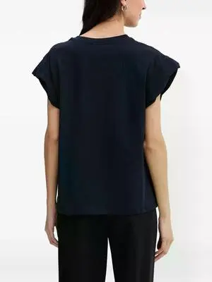TWINSET Embroidered Logo Cap Sleeve T-shirt