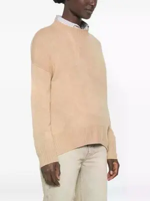 ALLUDE Ribbed-knit Crew Neck Sweater