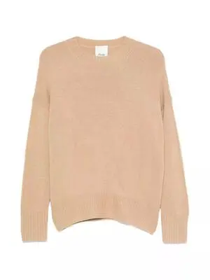 ALLUDE Ribbed-knit Crew Neck Sweater - Neutrals