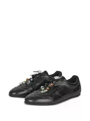 Cecilie Bahnsen Blaise Bead-embellished Leather Sneakers