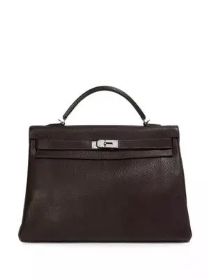 Hermès 40 Kelly Leather Tote Bag - Brown