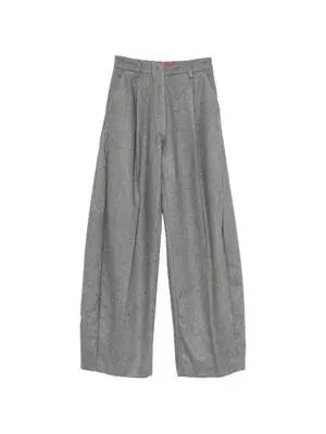 THELATEST E-billie Pleated Wool Felted Wide-leg Trousers - Grey