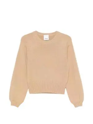 ALLUDE Ribbed-trim Long-sleeve Sweater - Neutrals