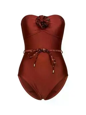Zimmermann Indra Studded Flower One-piece - Brown