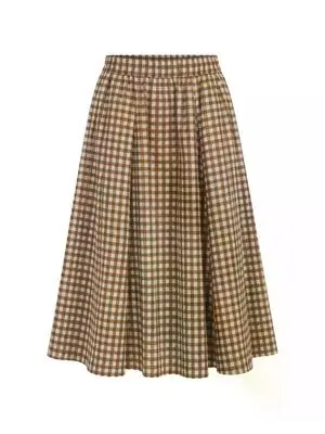 THE LITTLE PROJECT Gingham Check Midi Skirt