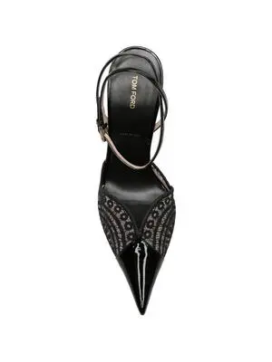 TOM FORD Lace-panelled Patent Leather Pumps