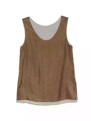 LESS Polka-dot Printed Layered Vest - Brown