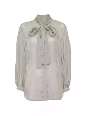 LESS Polka-dot Pussy-bow Shirt