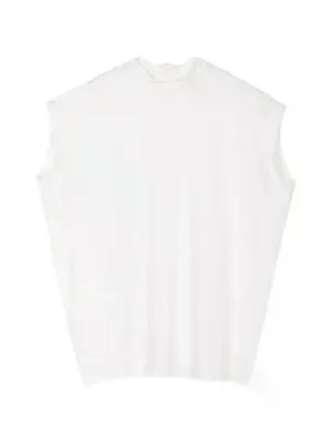 LESS Sculptural Crew-neck Vest - White
