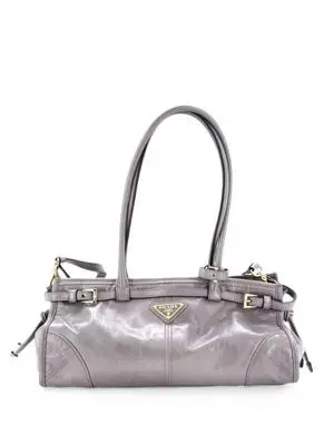 Prada Bonnie Handbag Vitello Shine Medium Crossbody Bag - Grey