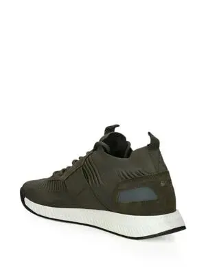 BOSS Ribbed Knit Lace-up Sneakers