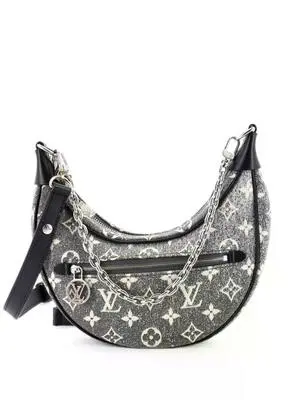 LOUIS VUITTON Loop Handbag Monogram Jacquard Denim Hobo Bag - Grey