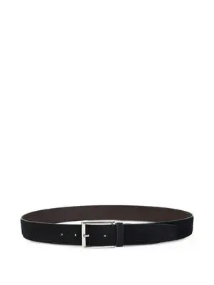 Canali Calf Suede Reversible Belt - Blue