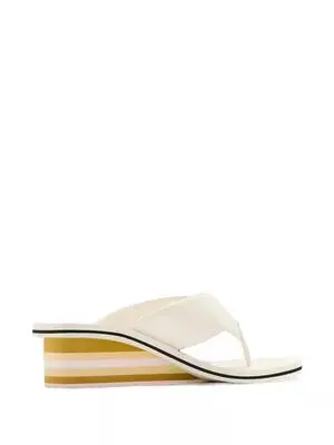 Chloé Striped Wedge-heel Flip-flops