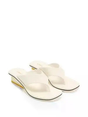 Chloé Striped Wedge-heel Flip-flops