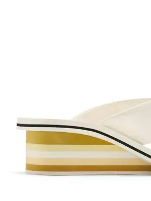 Chloé Striped Wedge-heel Flip-flops - Neutrals