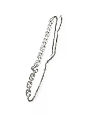 Valentino Garavani Vlogo Signature Crystal Embellished Chain Belt - Silver