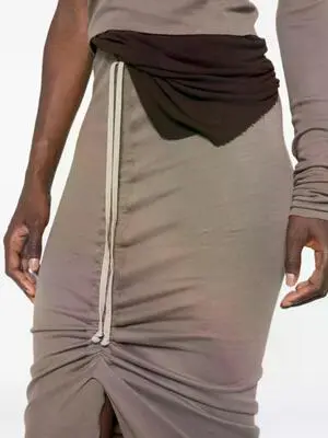 Rick Owens Drawstring Asymmetric Maxi Skirt