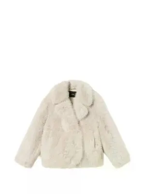 TWINSET Short Faux Fur Coat - Neutrals