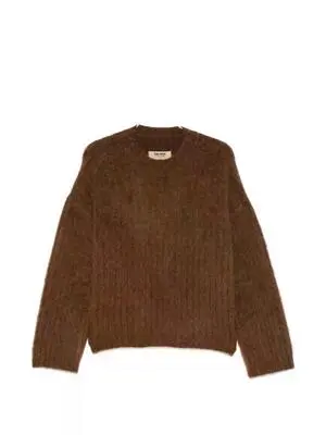 UMA WANG Brushed Crew Neck Sweater - Brown