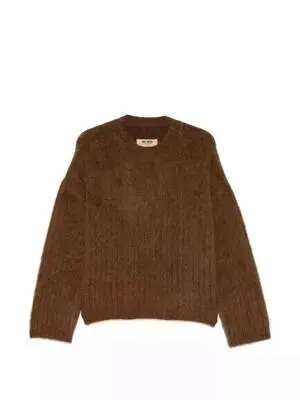 UMA WANG Brushed Crew Neck Sweater - Brown