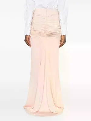 Elisabetta Franchi Ruched Asymmetric Skirt With Logo Plaque