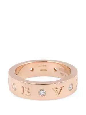 BVLGARI 18k Rose Gold Diamond Ring - Pink