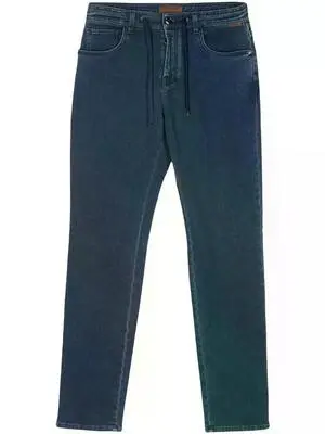Corneliani Drawstring Straight-leg Jeans - Blue