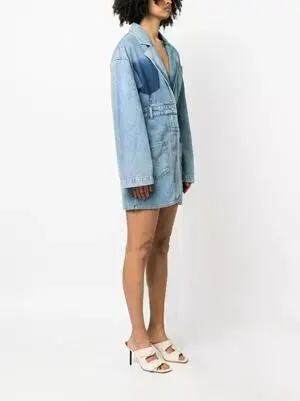 Moschino Notched-lapel Denim Mini Dress