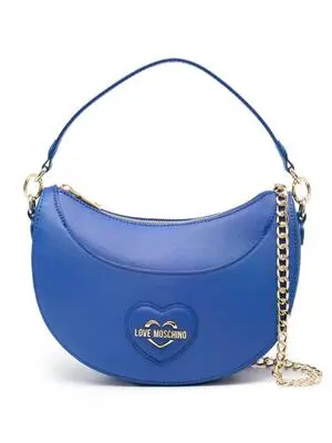 Moschino Saffiano-effect Heart-patch Shoulder Bag