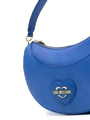 Moschino Saffiano-effect Heart-patch Shoulder Bag