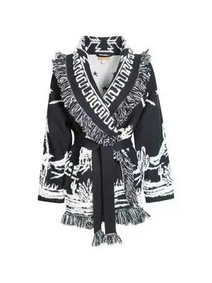 Alanui Canyon Spirit Fringed Cardigan - Black