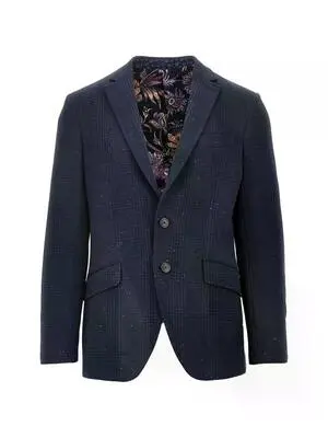 Etro Checked Single-breasted Blazer - Blue