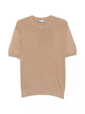 Canali Diamond-knit Short-sleeve T-shirt - Neutrals