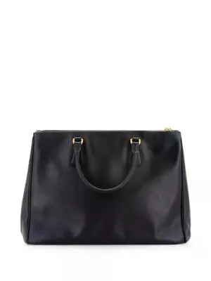 Prada Double Zip Lux Saffiano Leather Large Tote Bag - Black