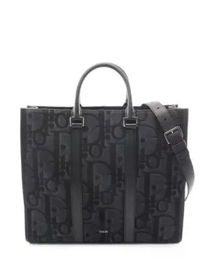 Dior 2010s Oblique Tote Bag - Black
