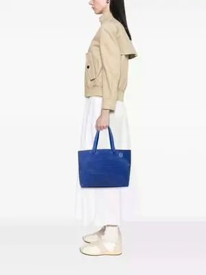 Loewe 2015 Anagram Embossed Leather T Shopper Tote Bag - Blue