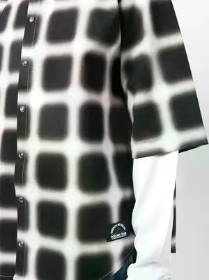 COUNTY OF MILAN Blurred Windowpane-print Shirt