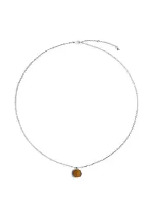 Monica Vinader Tiger's Eye Square Pendant Necklace - Silver