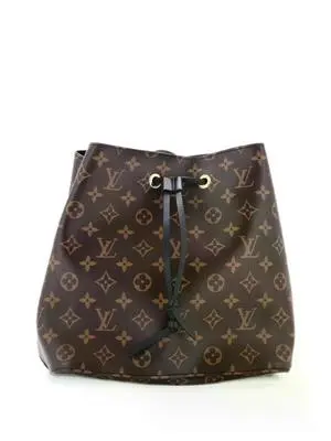 LOUIS VUITTON Neonoe Handbag Monogram Canvas With Leather Mm Bucket Bag - Black