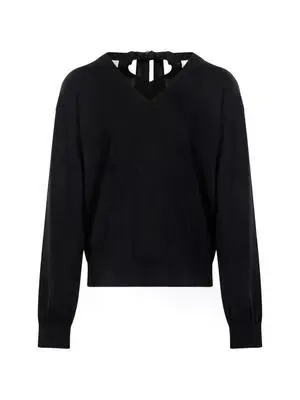 LANVIN Bow-detail V-neck Sweater