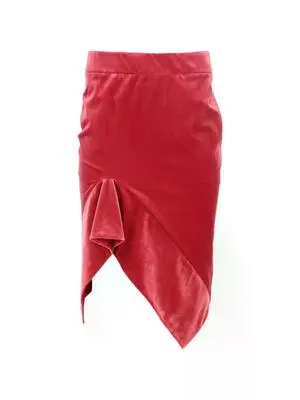 TOM FORD Ruffled Asymmetric Midi Skirt - Red