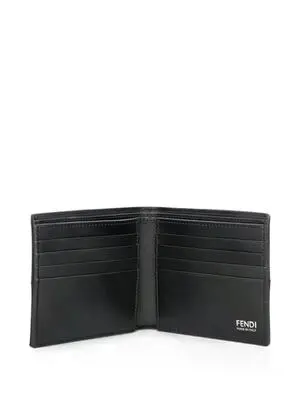 Fendi Ff Zucca Jacquard And Leather Bi-fold Wallet