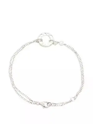 Cartier 18k White Gold Diamond Love Circle Double Chain Bracelet