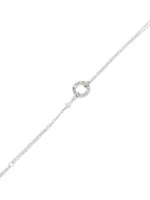 Cartier 18k White Gold Diamond Love Circle Double Chain Bracelet