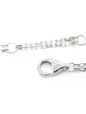 Cartier 18k White Gold Diamond Love Circle Double Chain Bracelet