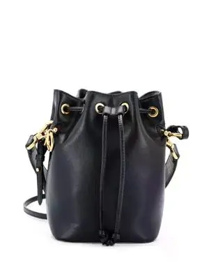 Fendi Mon Tresor Leather Mini Bucket Bag - Black